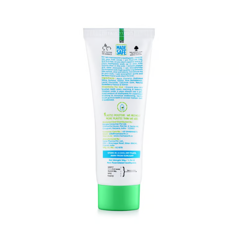 Mamaearth 100% Natural Berry Blast Toothpaste for Kids - 50g | Promotes ...
